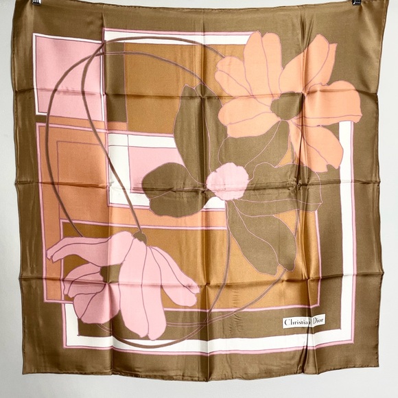 Dior | Accessories | Christian Dior Large Vintage Square Floral Silk ...